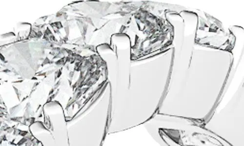 HAUTECARAT Cushion Cut Lab Created Diamond Eternity Ring - White Gold