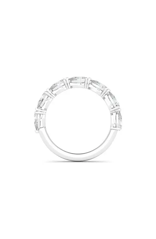 HAUTECARAT Pear Cut Lab Created Diamond Half Eternity Ring - White Gold