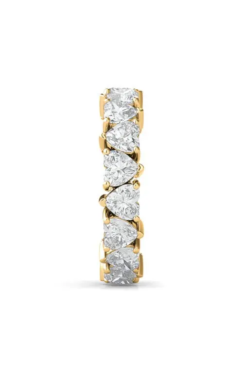 HAUTECARAT Alternating Hearts Lab Created Diamond Eternity Ring - 18k Yellow Gold