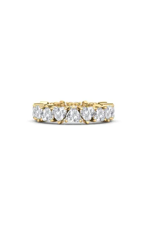 HAUTECARAT Alternating Hearts Lab Created Diamond Eternity Ring - 18k Yellow Gold
