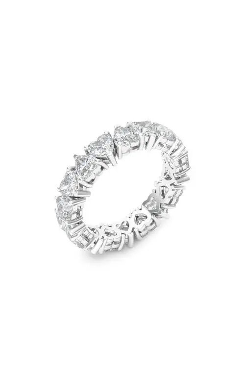 HAUTECARAT Alternating Hearts Lab Created Diamond Eternity Ring - White Gold