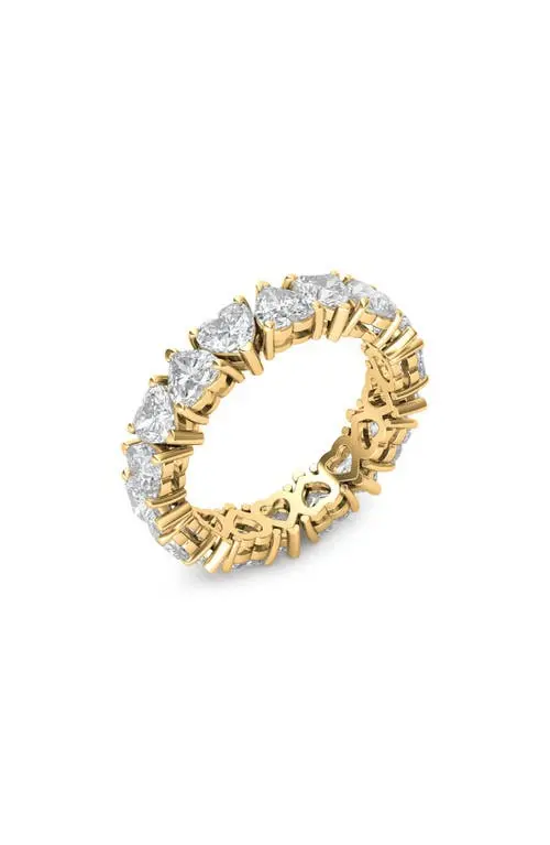 HAUTECARAT Alternating Hearts Lab Created Diamond Eternity Ring - Yellow Gold