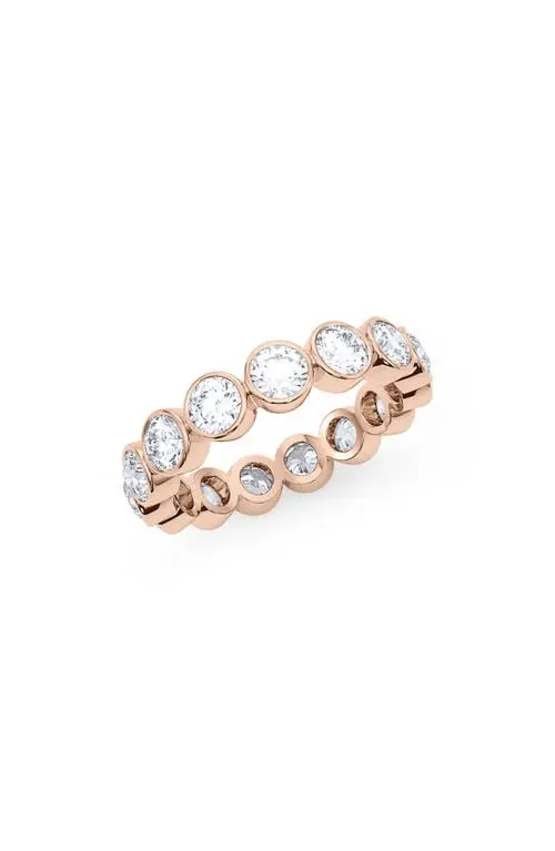 HAUTECARAT Round Cut Lab-created Diamond Eternity Ring - 18k Rose Gold
