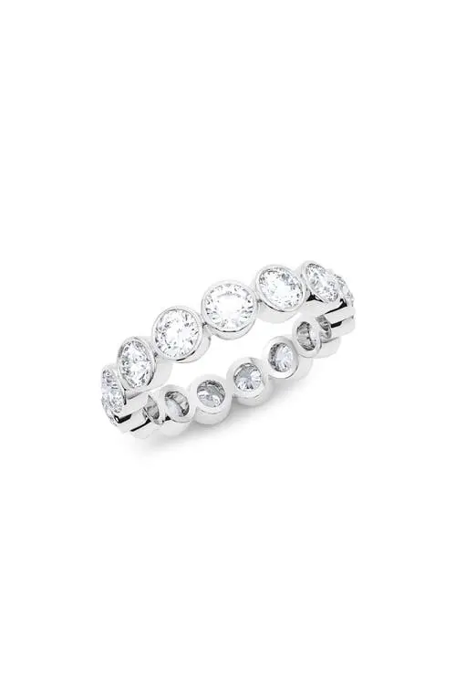 HAUTECARAT Round Cut Lab-created Diamond Eternity Ring - 18k White Gold