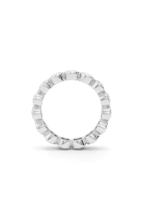 HAUTECARAT Round Cut Lab-created Diamond Eternity Ring - 18k White Gold