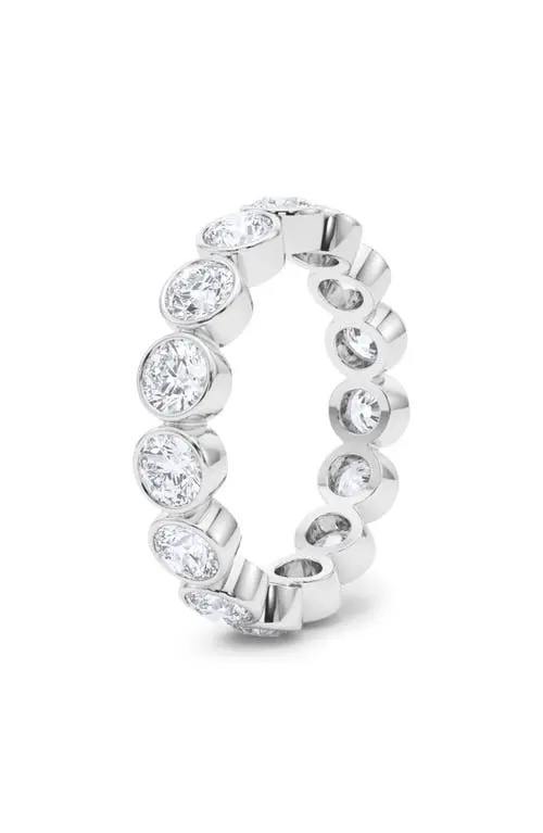 HAUTECARAT Round Cut Lab-created Diamond Eternity Ring - 18k White Gold