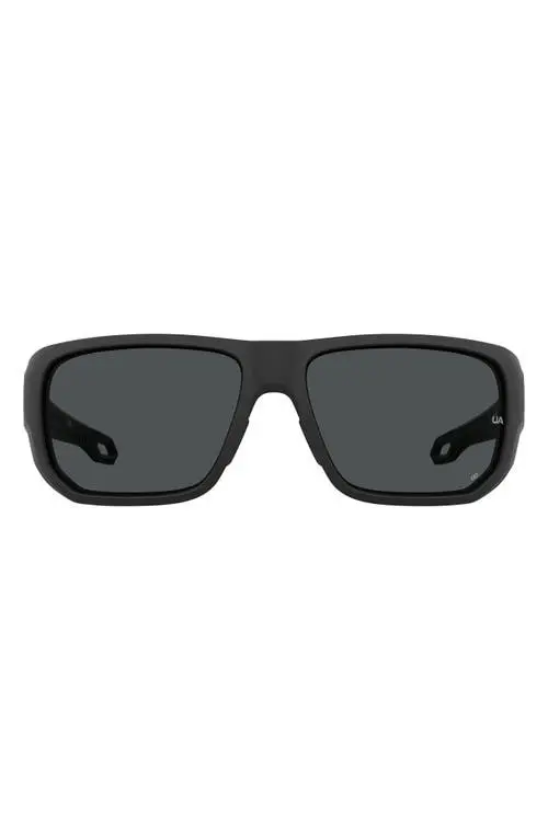 Under Armour 63mm Wrap Sunglasses - Matte Black/grey Oleophobic