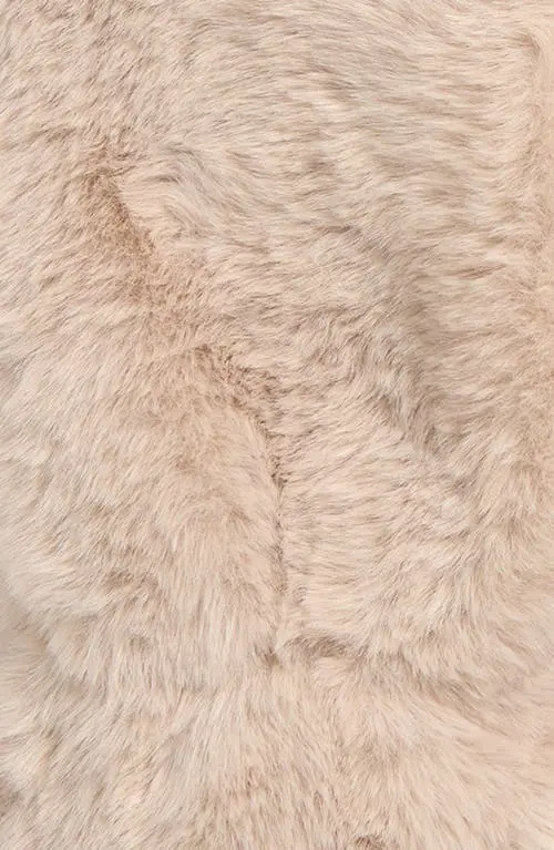 La Fiorentina Faux Fur Fingerless Mittens - Beige