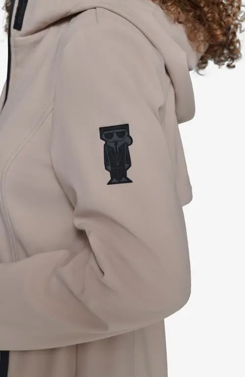 Karl Lagerfeld Paris Water-resistant Hooded Raincoat - Khaki