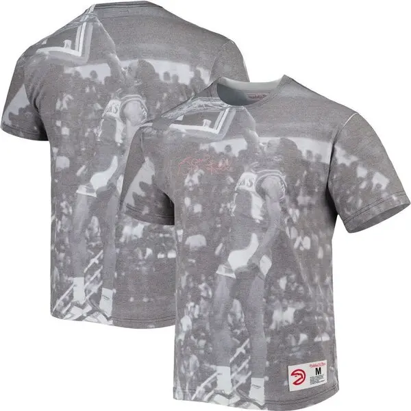 Mitchell & Ness Spud Webb Heather Atlanta Hawks Above The Rim T-shirt - Gray