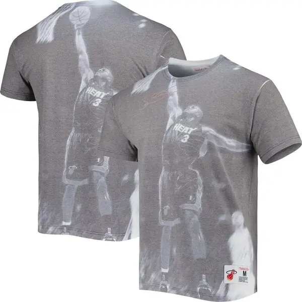 Mitchell & Ness Dwyane Wade Heather Miami Heat Above The Rim T-shirt - Gray