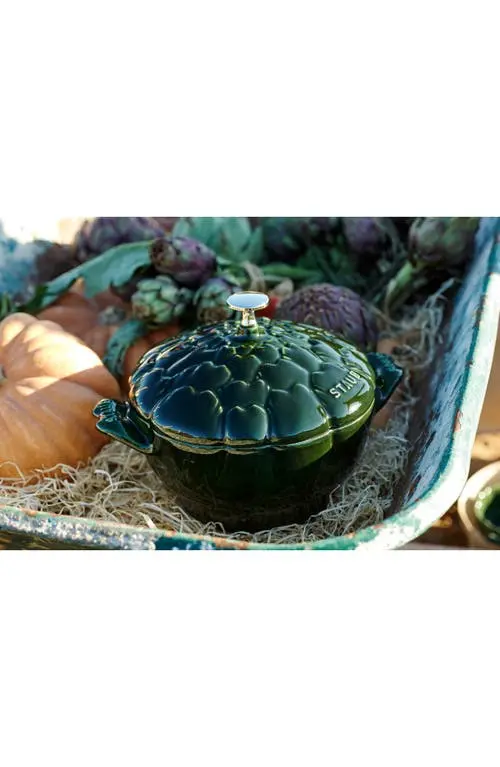 STAUB 3-quart Enameled Artichoke Cast Iron Dutch Oven