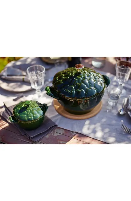 STAUB 3-quart Enameled Artichoke Cast Iron Dutch Oven