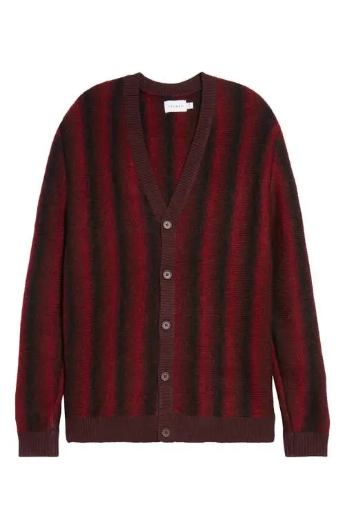 Topman Ombré Vertical Stripe V-neck Cardigan