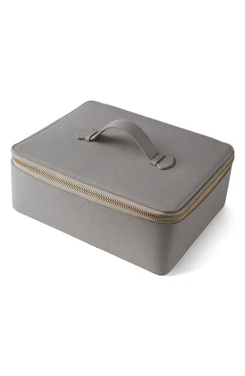 Monica Vinader Extra Large Leather Jewelry Case - Pebble Grey