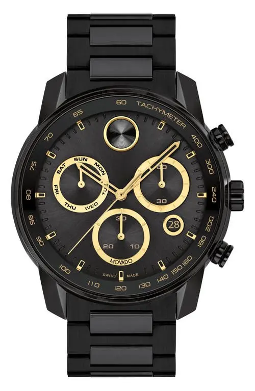 Movado Verso Chronograph Bracelet Watch - Black