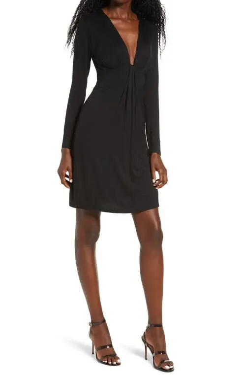 Fraiche By J Long Sleeve Sheath Dress - Black