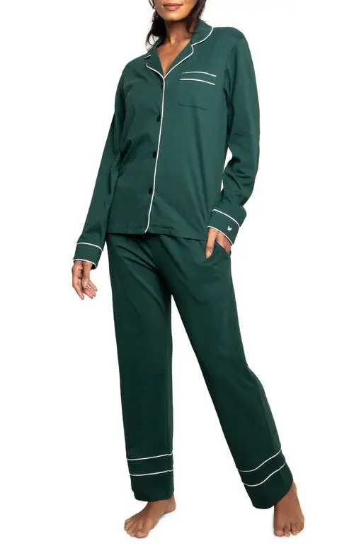 PETITE PLUME Luxe Pima Cotton Pajamas - Evergreen