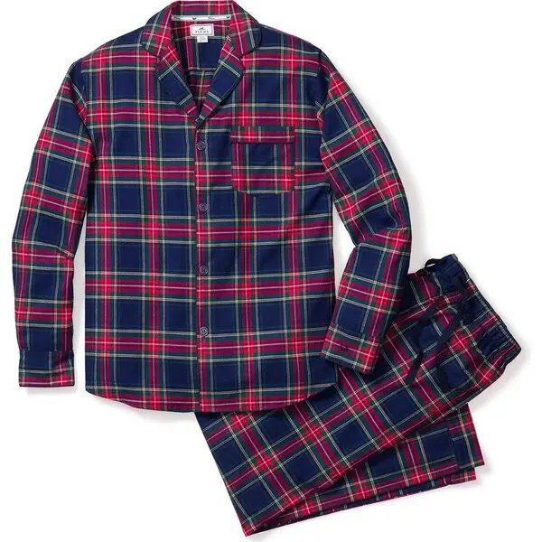 PETITE PLUME Windsor Tartan Pajamas - Navy
