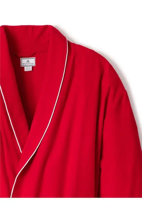 PETITE PLUME Cotton Flannel Robe - Red