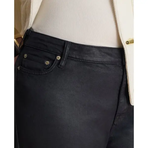 Ralph Lauren Coated High-rise Straight Ankle Jean - Navy Coated