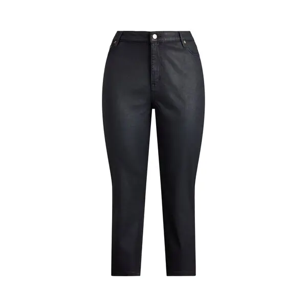 Ralph Lauren Coated High-rise Straight Ankle Jean - Navy Coated