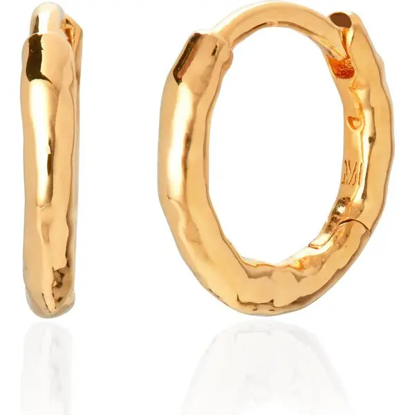 Monica Vinader Siren Mini Huggie Earrings - Yellow Gold