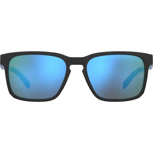 Under Armour 57mm Rectangular Sunglasses - Matte Black Blue/ Multilayer