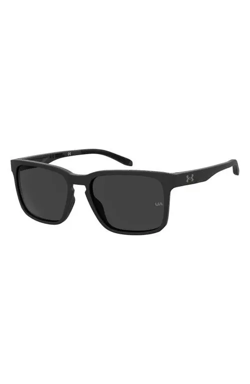 Under Armour 57mm Rectangular Sunglasses - Matte Black/grey
