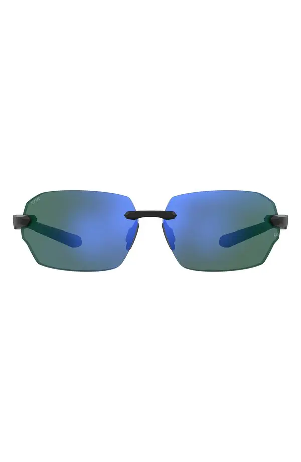 Under Armour Fire Geometric Sunglasses - Black/ Green Multi Oleophobic