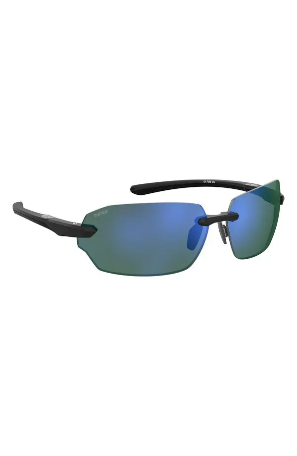 Under Armour Fire Geometric Sunglasses - Black/ Green Multi Oleophobic