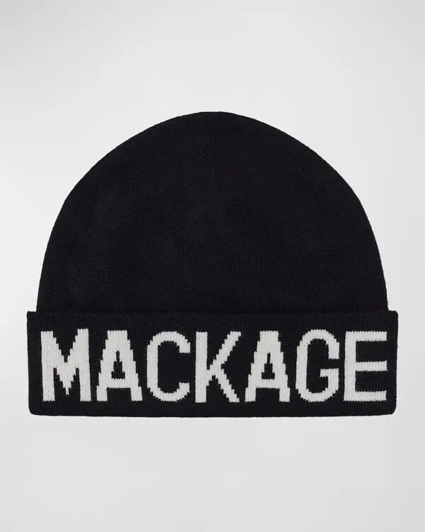 Mackage Kiko Logo Beanie Hat - Black