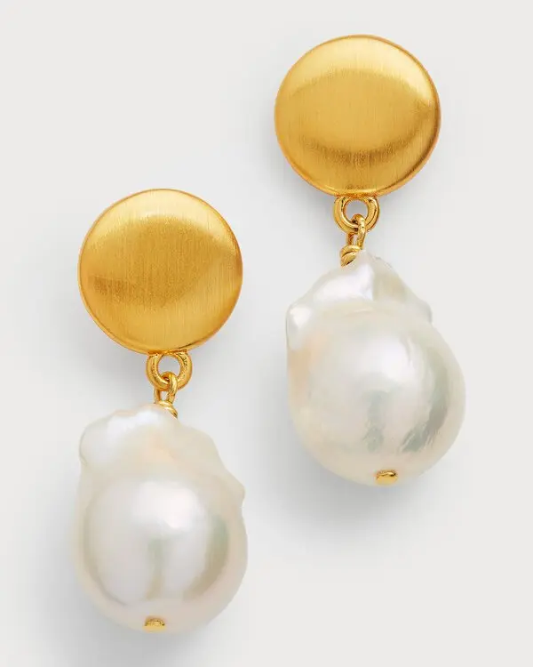 Nest Jewelry Baroque Drop Earrings - Pearl