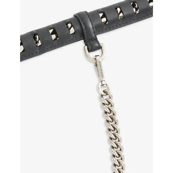 Alexander McQueen Chain-embellished Leather Belt