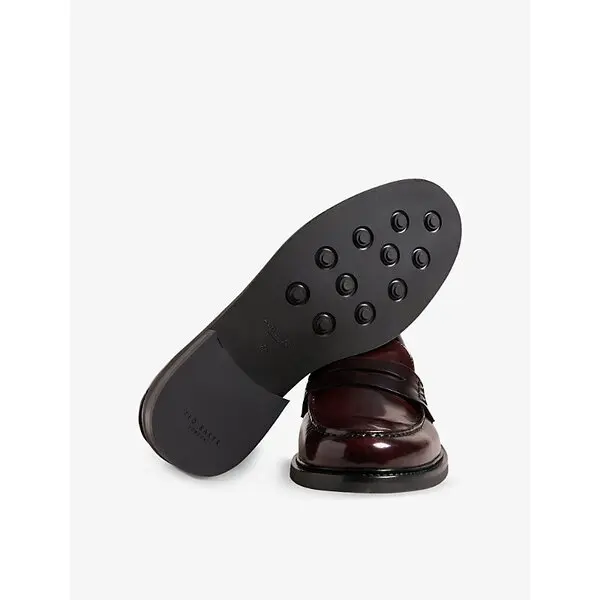 Ted Baker London Brynner Round-Toe Polished Leather Loafers  display picture 1