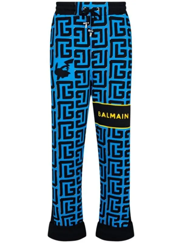 Balmain X Pokemon Monogram-print Cotton Track Pants