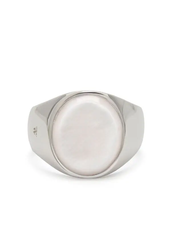 Tom Wood Sterling Oval Mother-of-pearl Ring - Silver