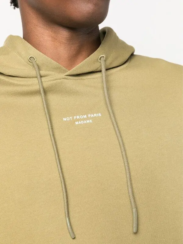 Drole De Monsieur Slogan-print Hoodie - Green