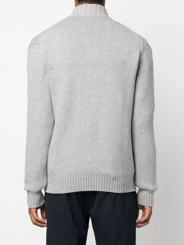 Fedeli High-neck Zip-up Cardigan