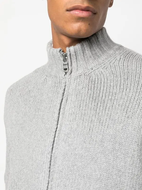 Fedeli High-neck Zip-up Cardigan