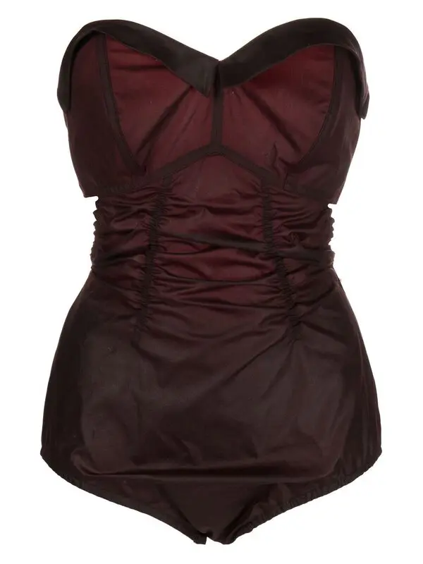 MAISON MARGIELA Waxec Cotton Corset Bodysuit - Red