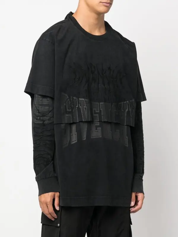 Givenchy Logo-embroidered Long-sleeve T-shirt - Black