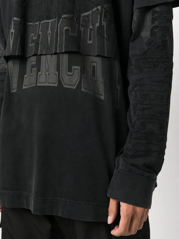 Givenchy Logo-embroidered Long-sleeve T-shirt - Black
