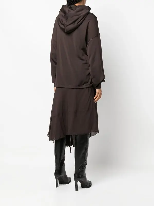 DIESEL® D-abanazip Chiffon-panelled Hooded Sweater Dress