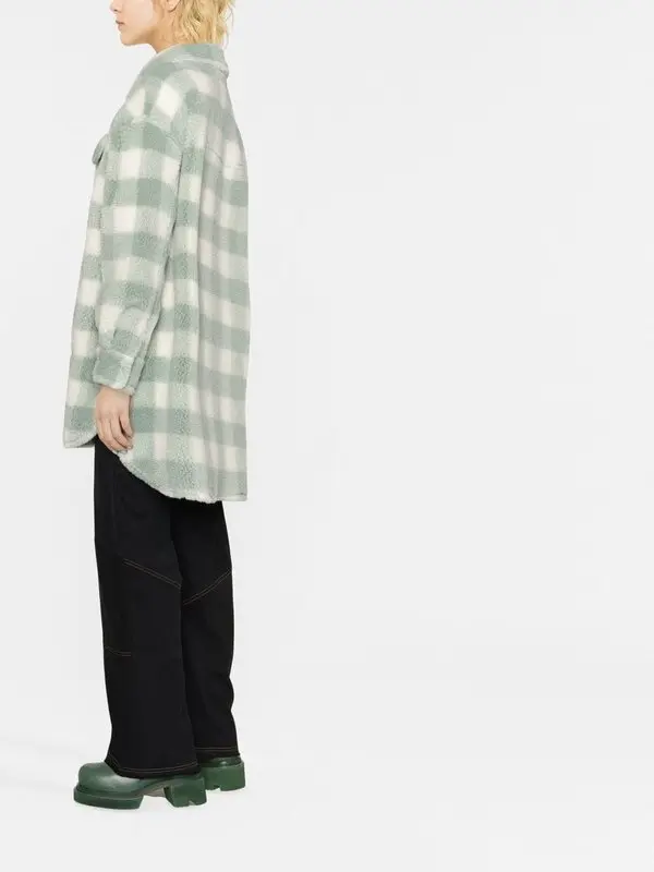STAND STUDIO Checked Faux Shearling Coat