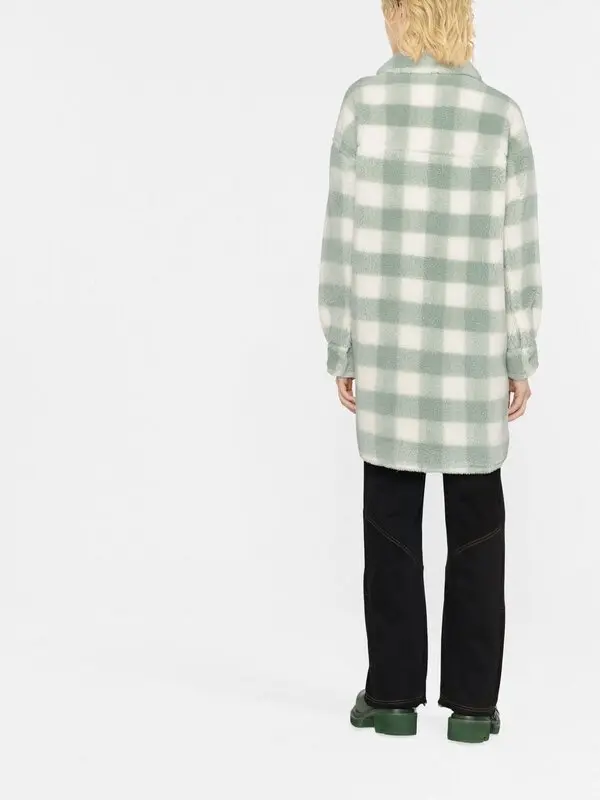 STAND STUDIO Checked Faux Shearling Coat