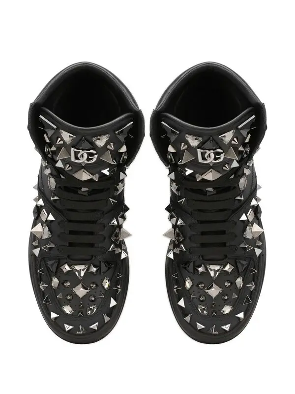 Dolce & Gabbana Dg Logo Studded High-top Sneakers