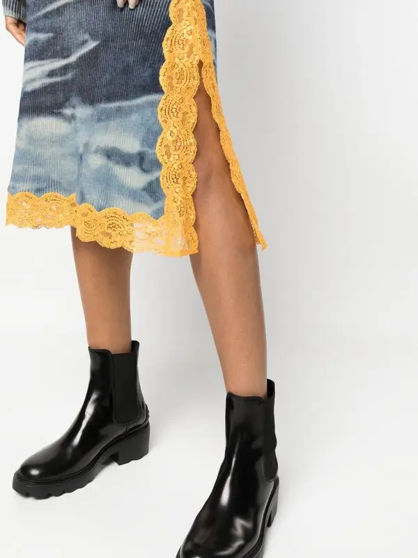 DIESEL® Tie-dye Ribbed Knit Midi Dress