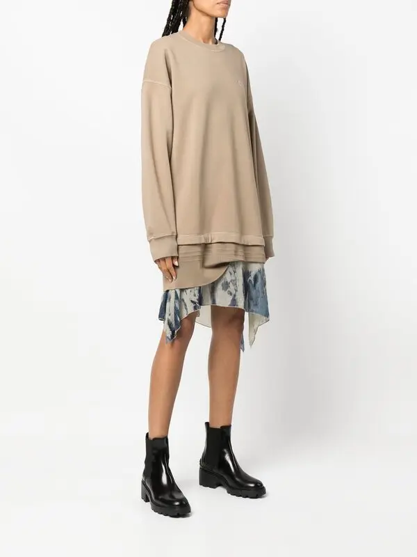 DIESEL® Rolly Chiffon-trim Sweater Dress