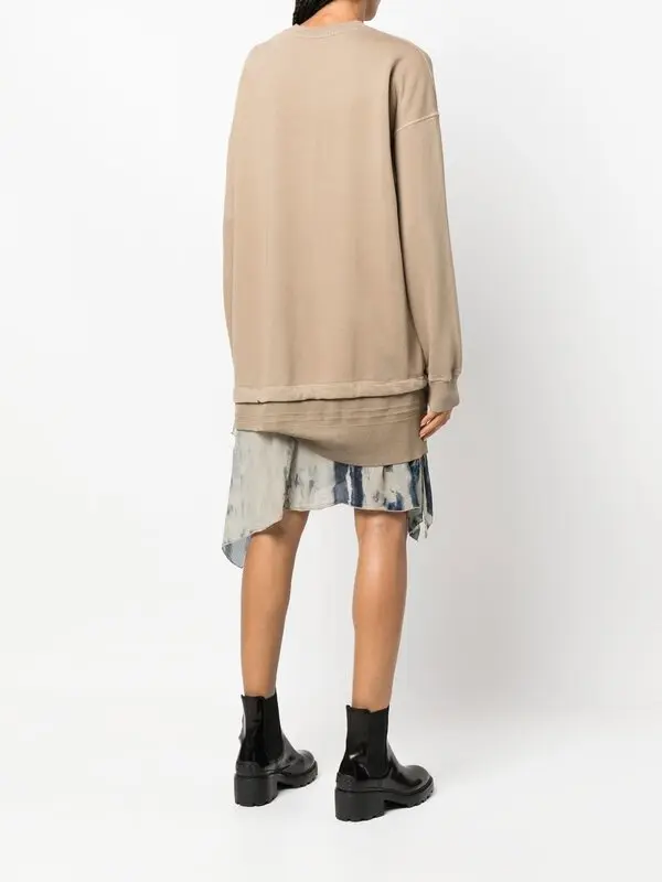 DIESEL® Rolly Chiffon-trim Sweater Dress